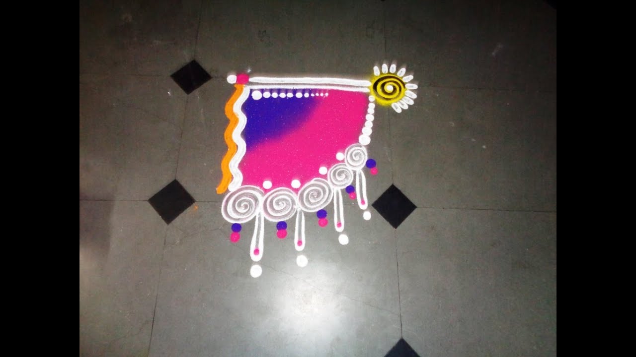 easy draw fancy rangoli - YouTube