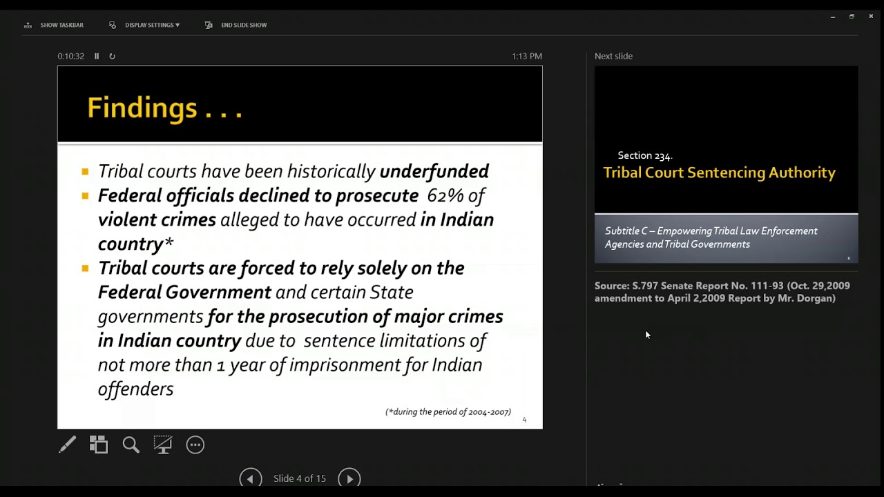 Enhanced Sentencing Under the Tribal Law and Order Act - YouTube