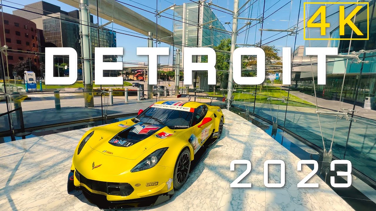 [4K] 🇺🇸 Detroit Walking Tour 2023 - Downtown, GM Center,Ford Greenfield ...