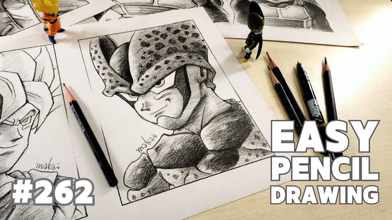 Perfect Cell vs super saiyan goku | Dragon Ball Characters Drawing ...