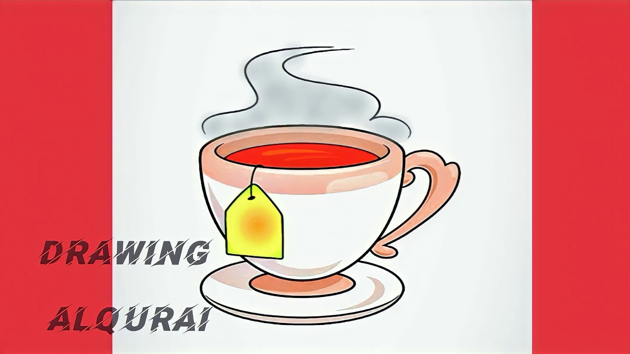 رسم فنجان شاي - كيفية رسم فنجان شاي خطوة بخطوة - رسم سهل - رسم سهل ...