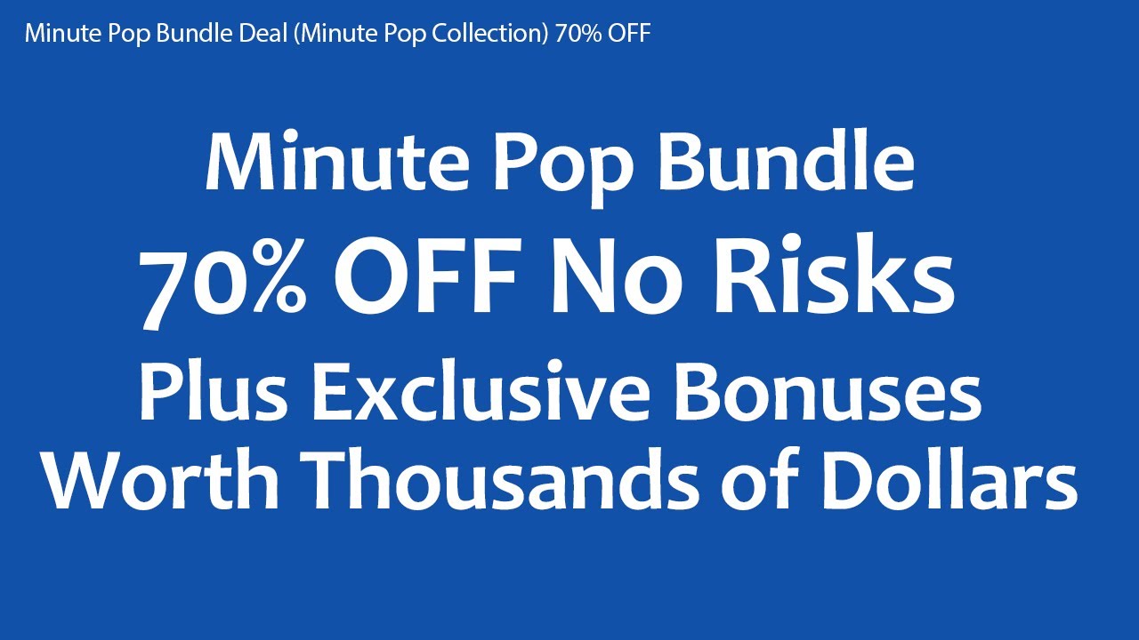 Minute Pop Bundle Deal (Minute Pop Collection) 70% OFF - YouTube