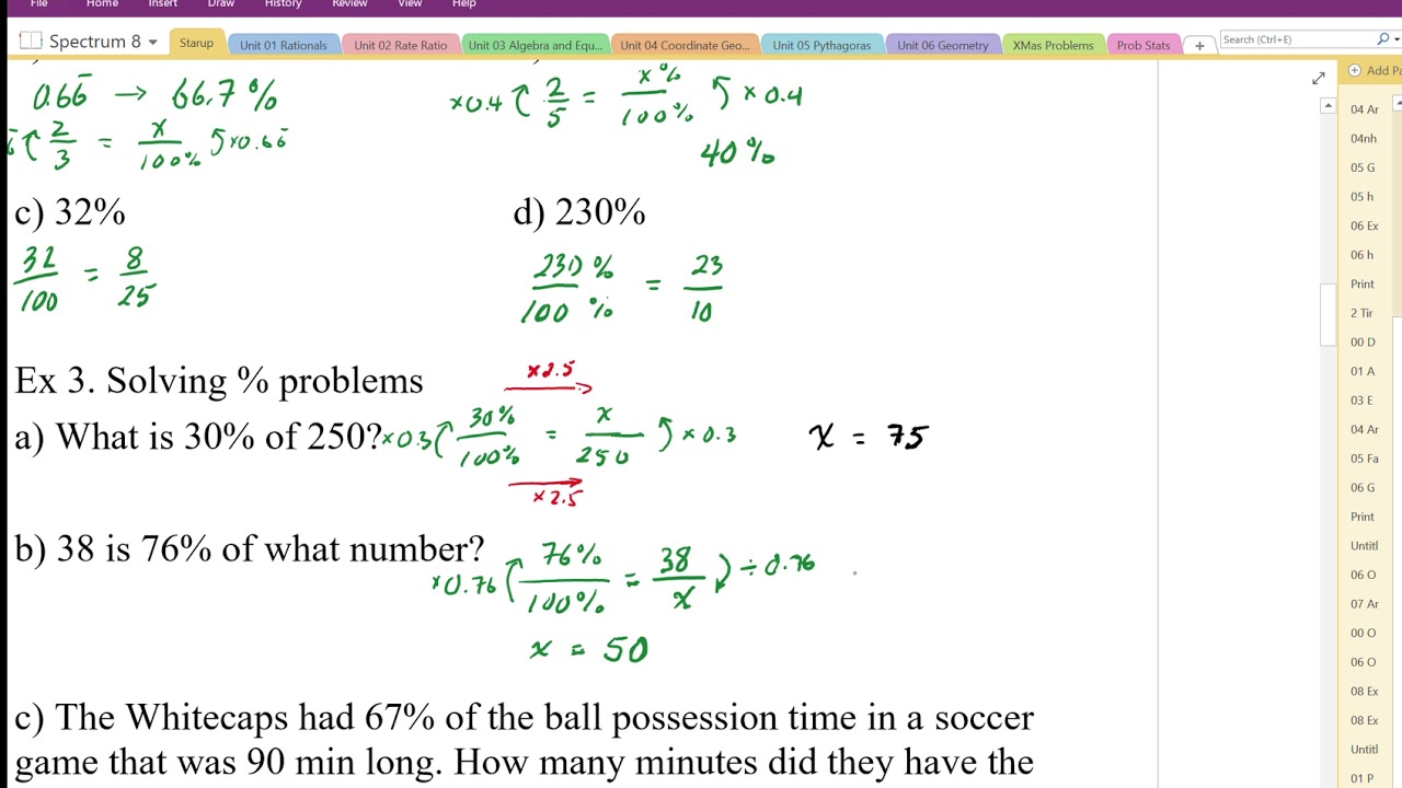 02 Working with Percent Part1 - YouTube