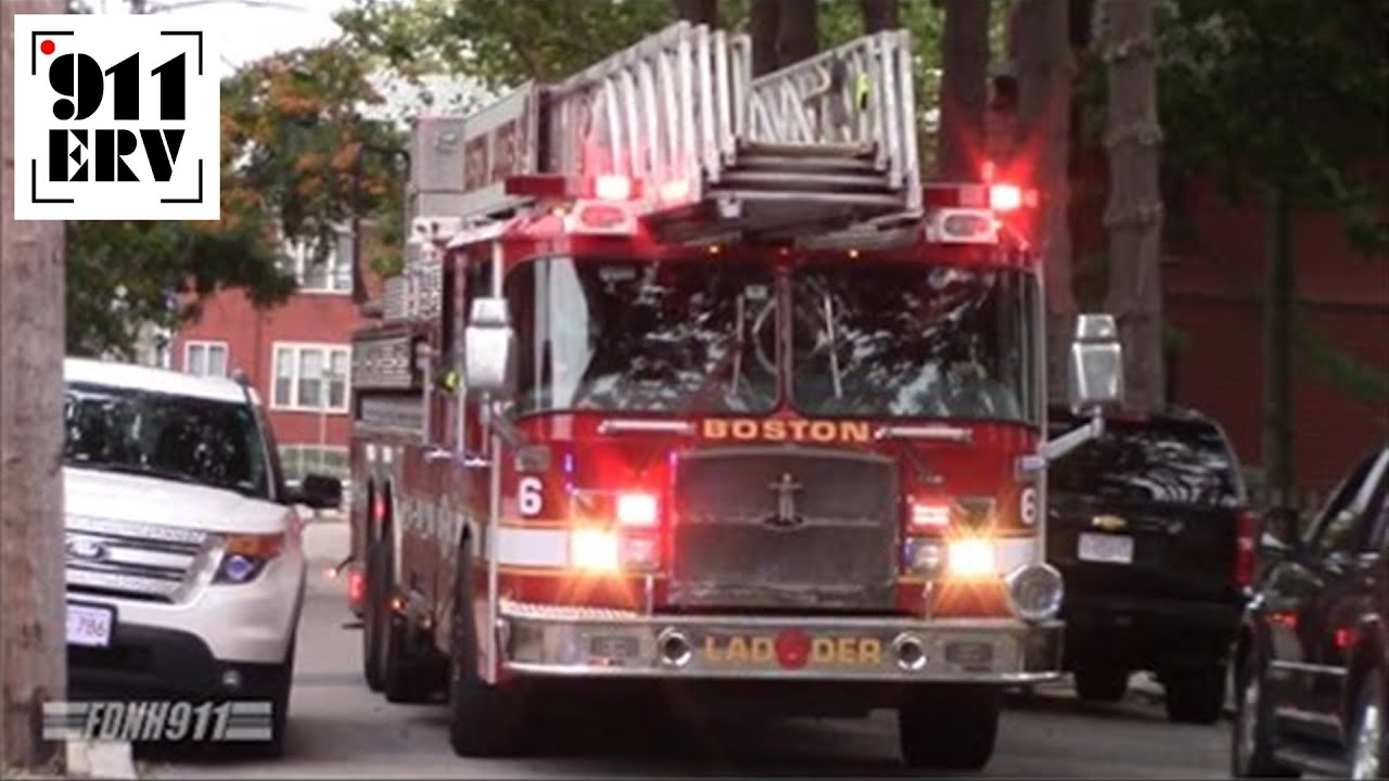 Boston Fire Ladder 6 Responding - YouTube