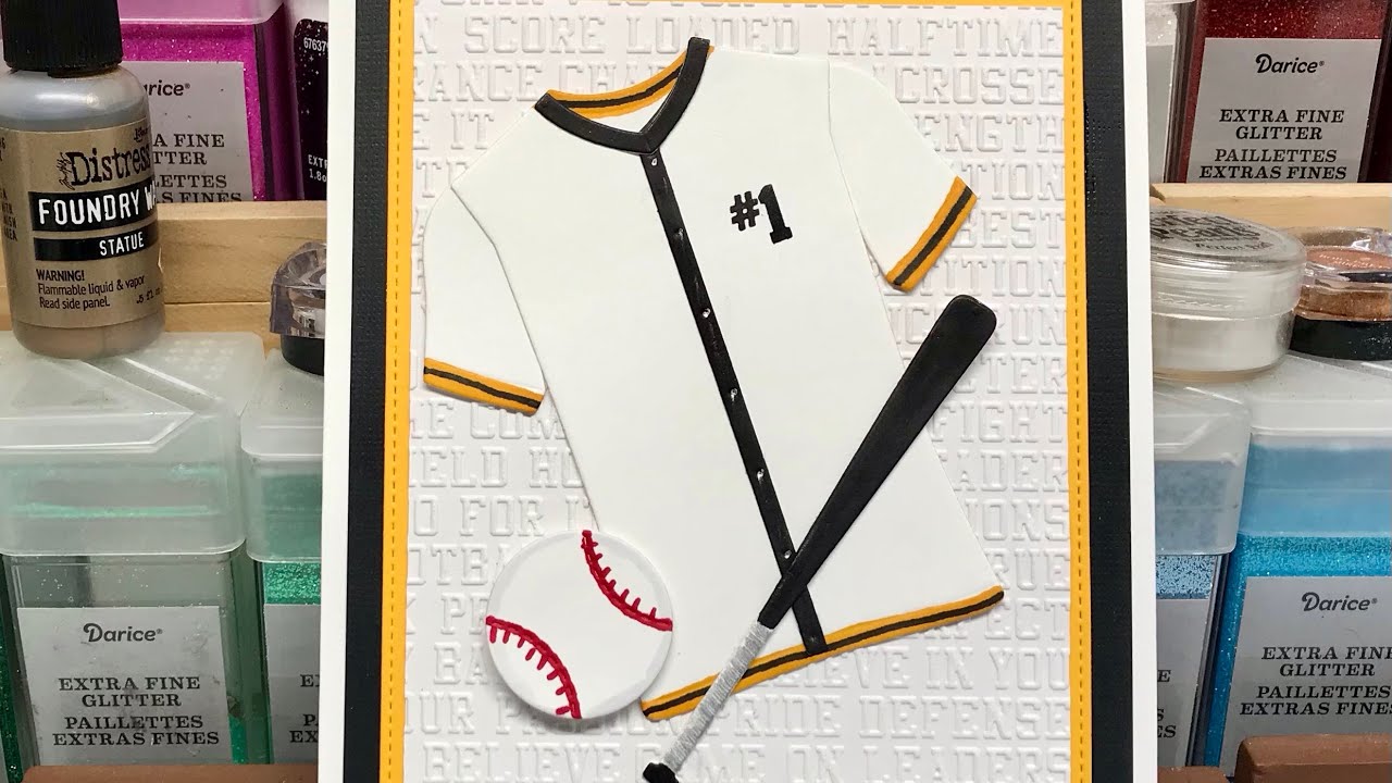 Let’s Make A 5x7 Card - Baseball Themed, Partial Embossing - YouTube