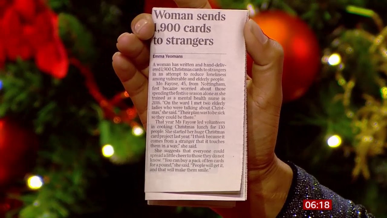 Sending 1,900 Christmas cards to strangers (UK) - BBC News - 24th ...