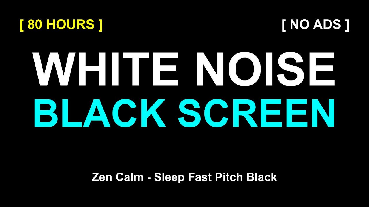 80H White Noise Black Screen - Zen Calm Sleep Fast (Pitch Black) - YouTube