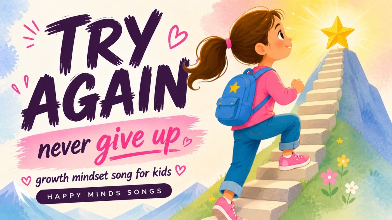 Try Again 💪 | Growth Mindset Song for Kids | Never Give Up ...