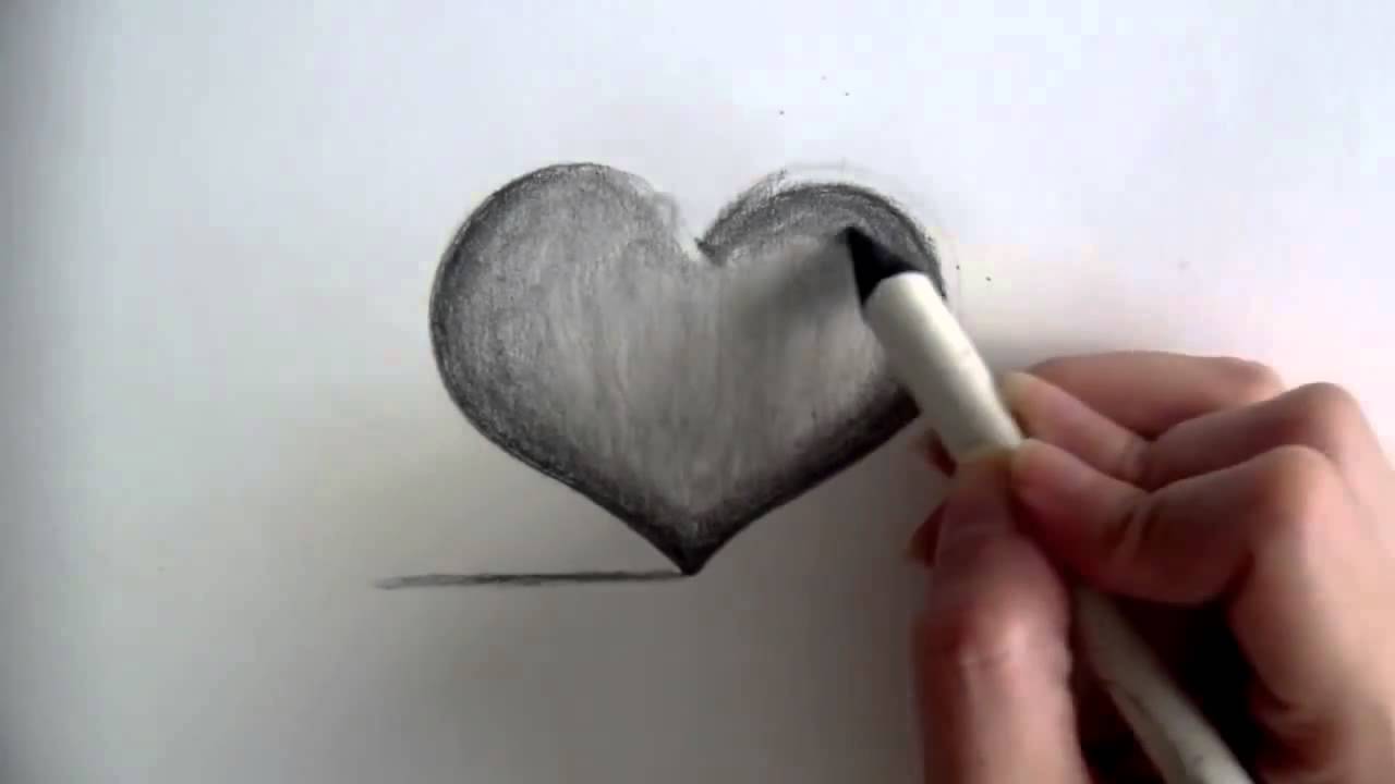 Como dibujar un corazon el 3d - YouTube