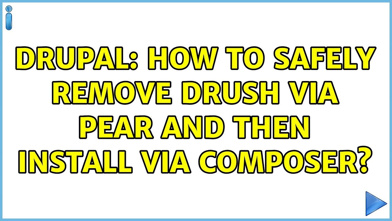 Drupal How To Safely Remove Drush Via Pear And Then Install Via Drupal How To Safely Remove Drush Via Pear And Then Install Via