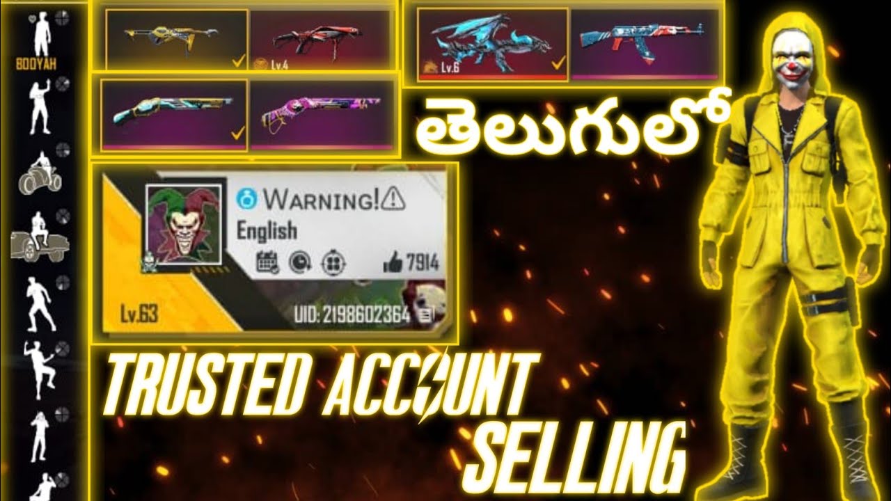 Free Fire Account Sell Telugu - Trusted FF Account For Sell - Under ...