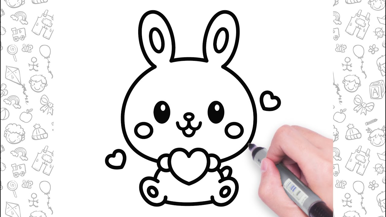 🐰🎉Cute Easter Bunny Drawing Step by Step Easy | How to Draw Easter ...