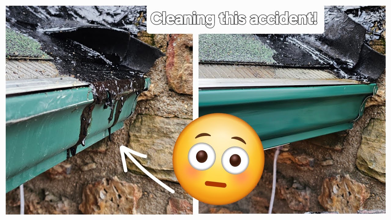 What a huge mess! Cleaning up roofing tar with a torch! 🔥🧯 - YouTube