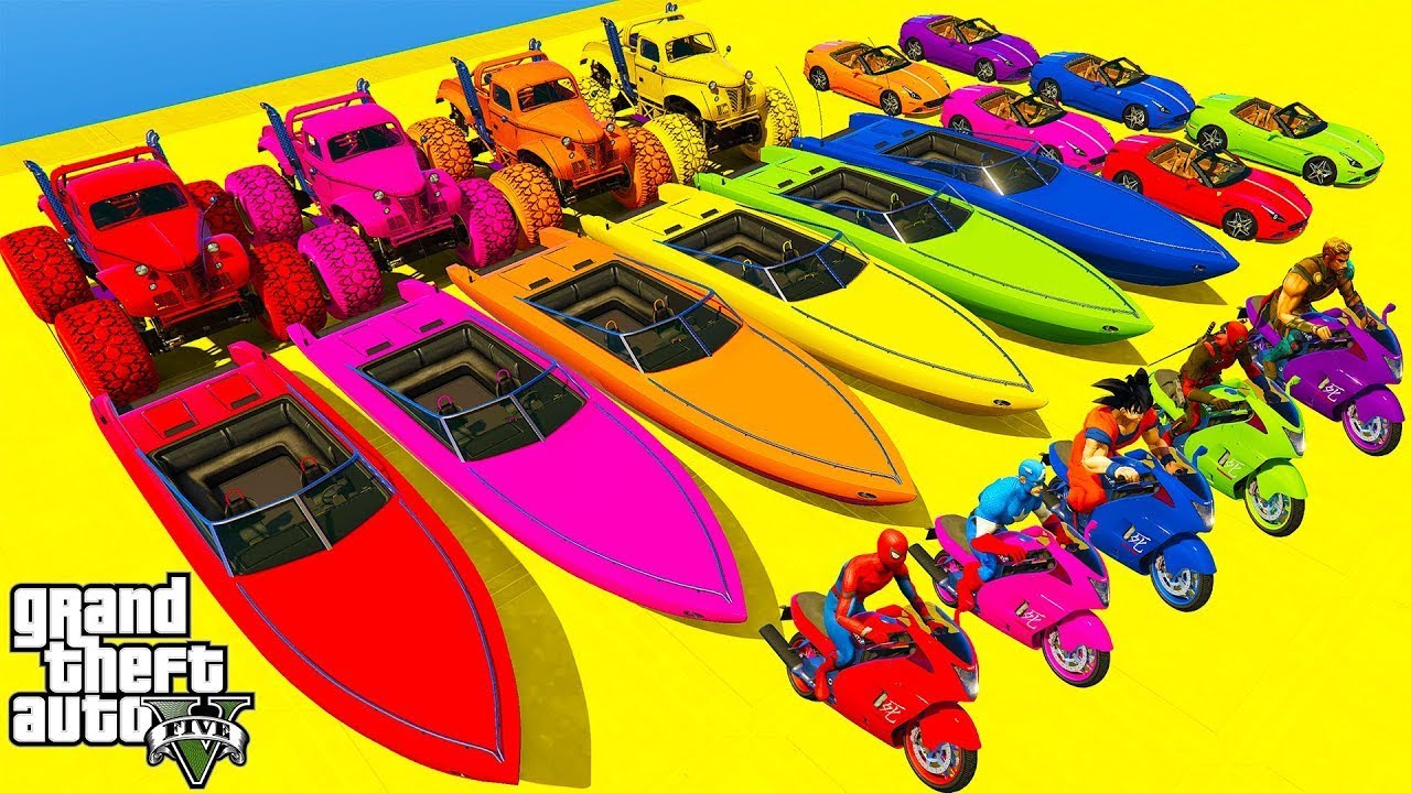 GTA V Stunt Map Car Race Challenge On Super Cars, Aircraft, Bikes ...