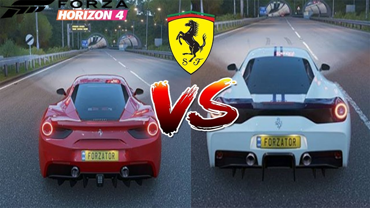 Forza Horizon 4-Ferrari 458 special Vs Ferrari 488GTB(top speed) - YouTube