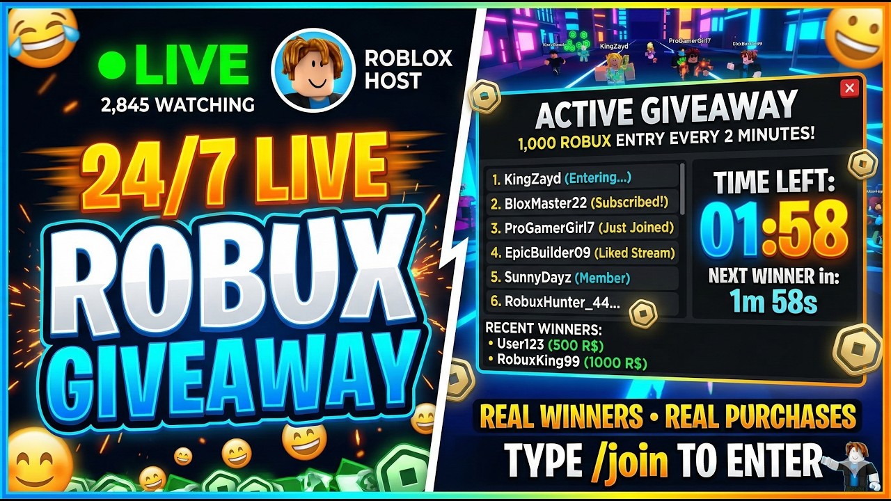 🔴 FREE ROBUX GIVEAWAY LIVE! Every 2 Minutes! (Roblox Pls Donate) Robux ...