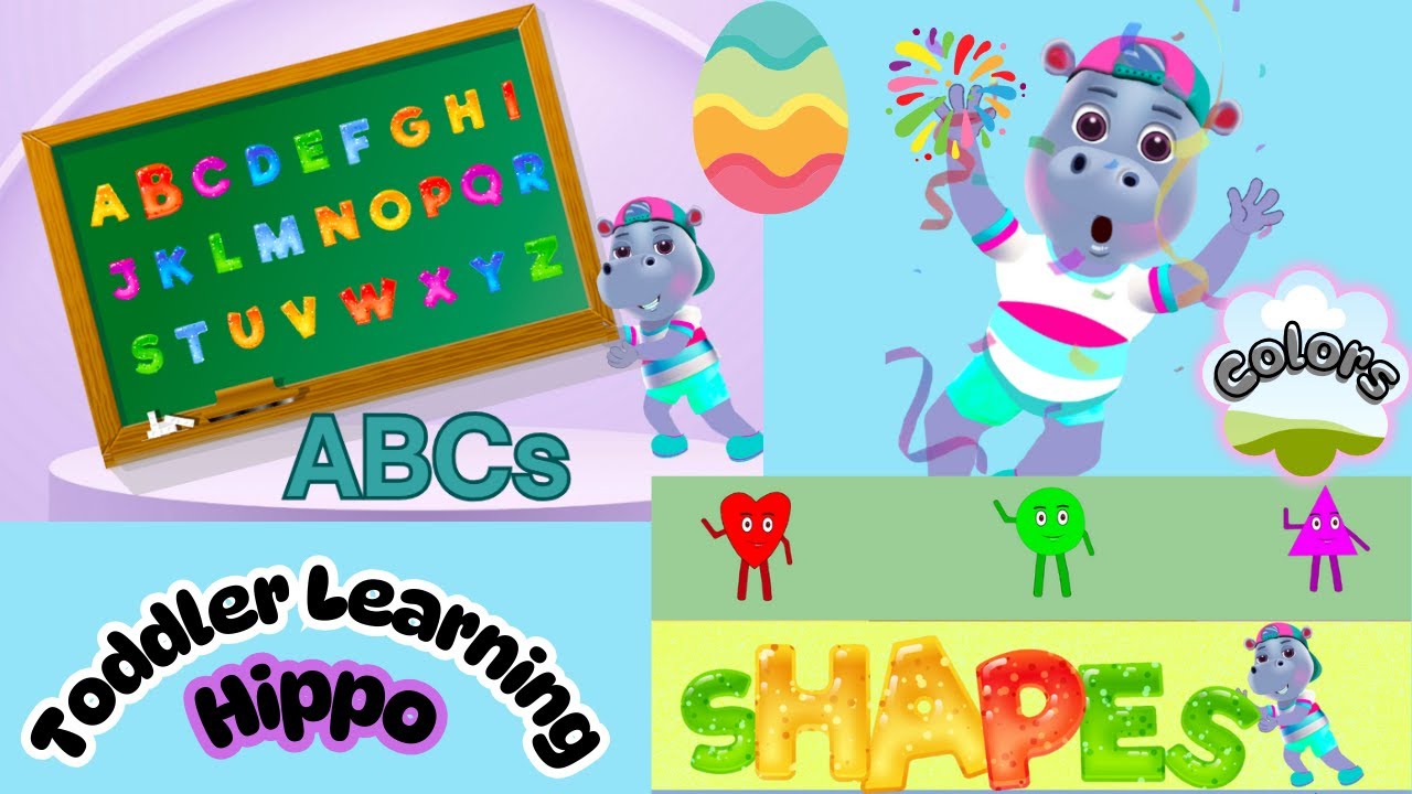 ABC, Colors & Shapes: Toddler Learning with Baby Hippo | Nursery Rhymes ...