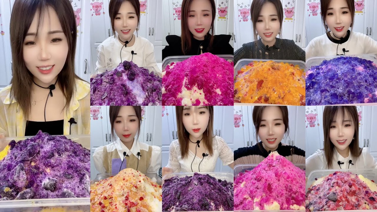 YY SHAVED ICE EATING TOPPED WITH JEWELLERY ICE EATING / YY ICE EATING ...