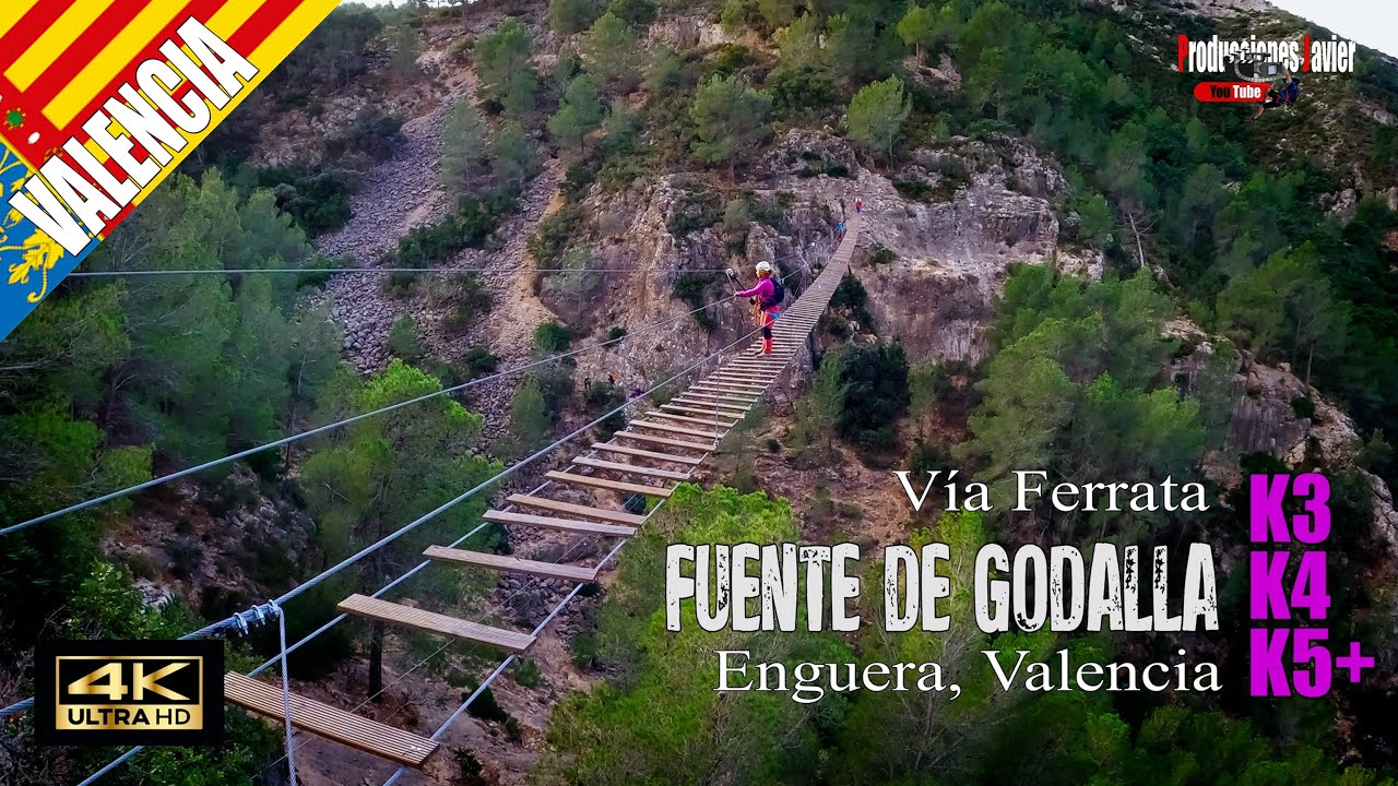 Vía Ferrata Fuente de Godalla K3/K4/K5+ Enguera-Valencia - YouTube