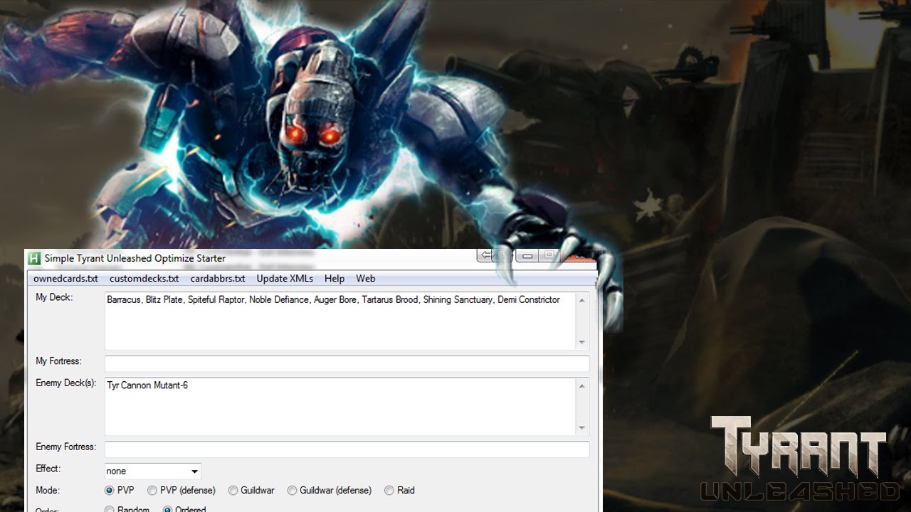 TU: Tyrant Unleashed - Intermediate Optimizer - YouTube