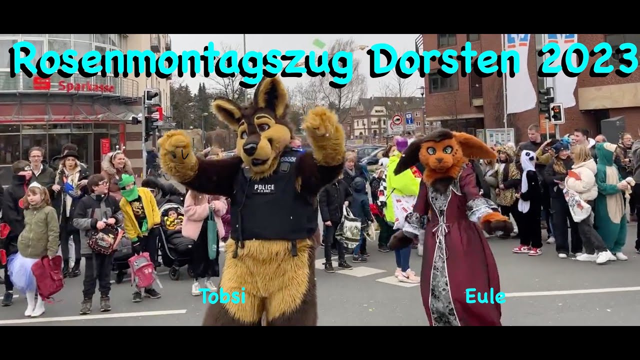 Furrys auf dem Rosenmontagszug Dorsten 2023 - YouTube