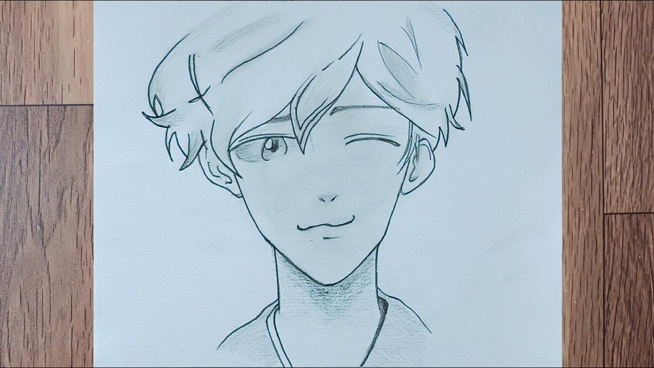 Easy anime sketch || How to draw cute anime boy || step by step ...