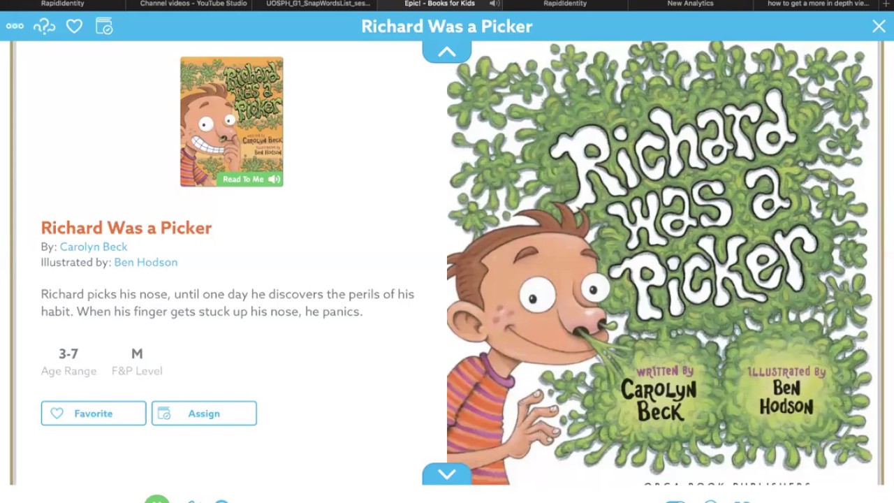 Richard Was a Picker Read Aloud for 05-06 - YouTube