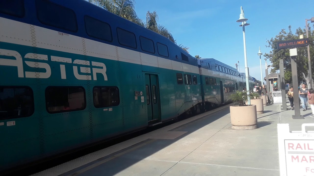 Coaster Train # 639 F40PHM2-C 2104 Leaving at Carlsbad Village Station ...