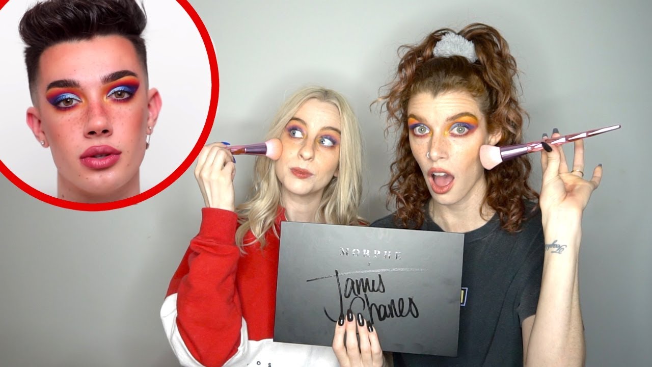 WE TRIED FOLLOWING A JAMES CHARLES MAKEUP TUTORIAL!! - YouTube