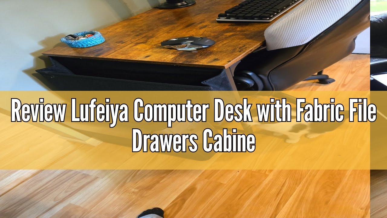 Review Lufeiya Computer Desk with Fabric File Drawers Cabinet, 47 Inch ...