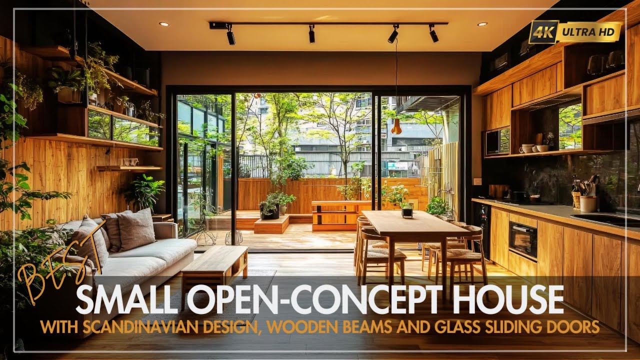 Small Open Concept Homes: Scandinavian Design with Wooden Beams & Glass ...