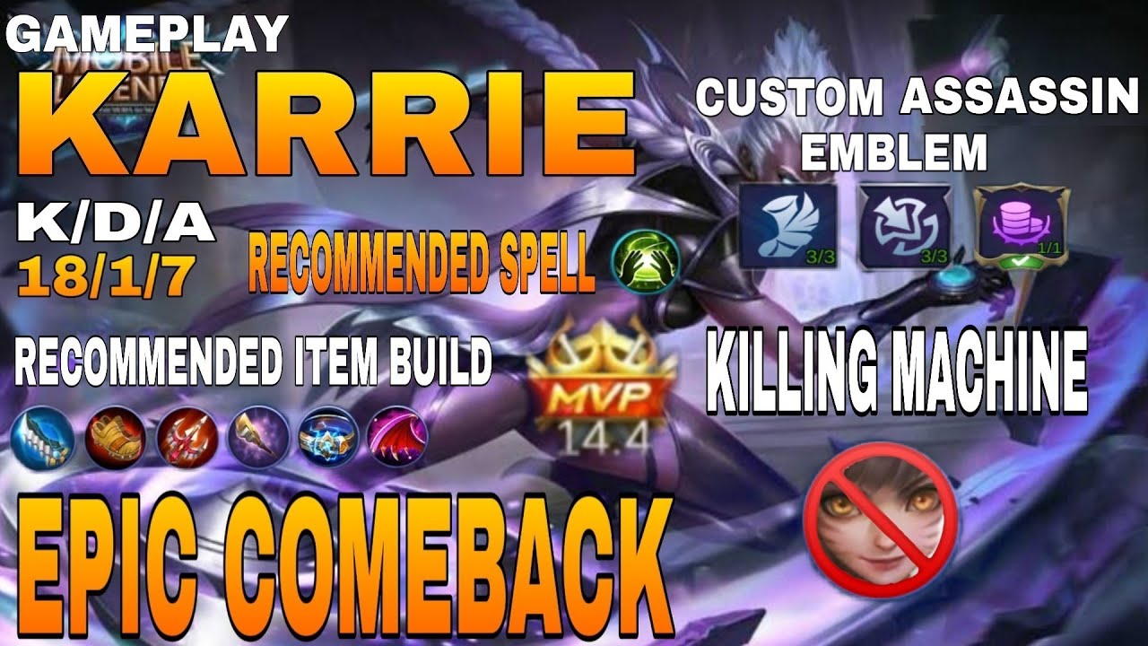 KARRIE GAMEPLAY EPIC COMEBACK + ITEM BUILD 2020 - YouTube
