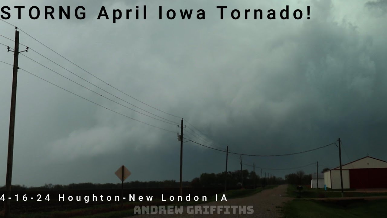 STRONG April Tornado In Iowa! (4-16-24 storm chase Houghton-New London ...