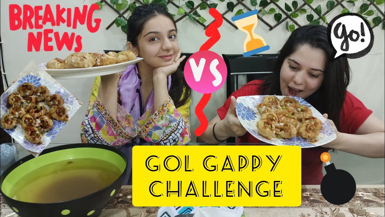 3rd Vlog | Gol Gappy Challenge😋|me Vs meerab 🤜🤛 - YouTube