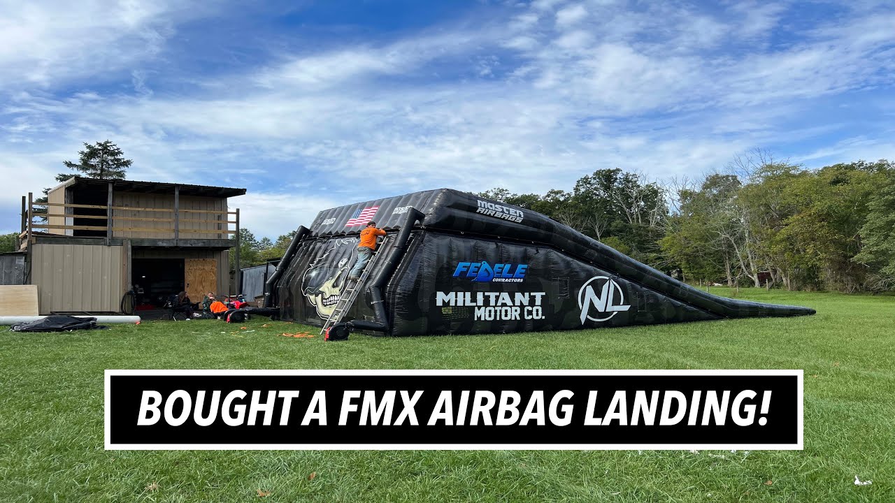 BOUGHT A MASSIVE FMX AIRBAG LANDING FOR DIRTBIKES!! - YouTube