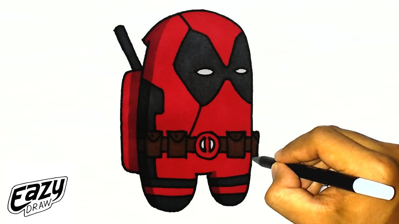 How to Draw Among Us Deadpool Skin | EAZY DRAW - YouTube