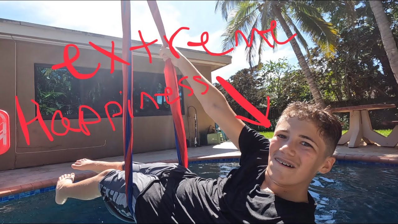I put a zip line over my pool - YouTube