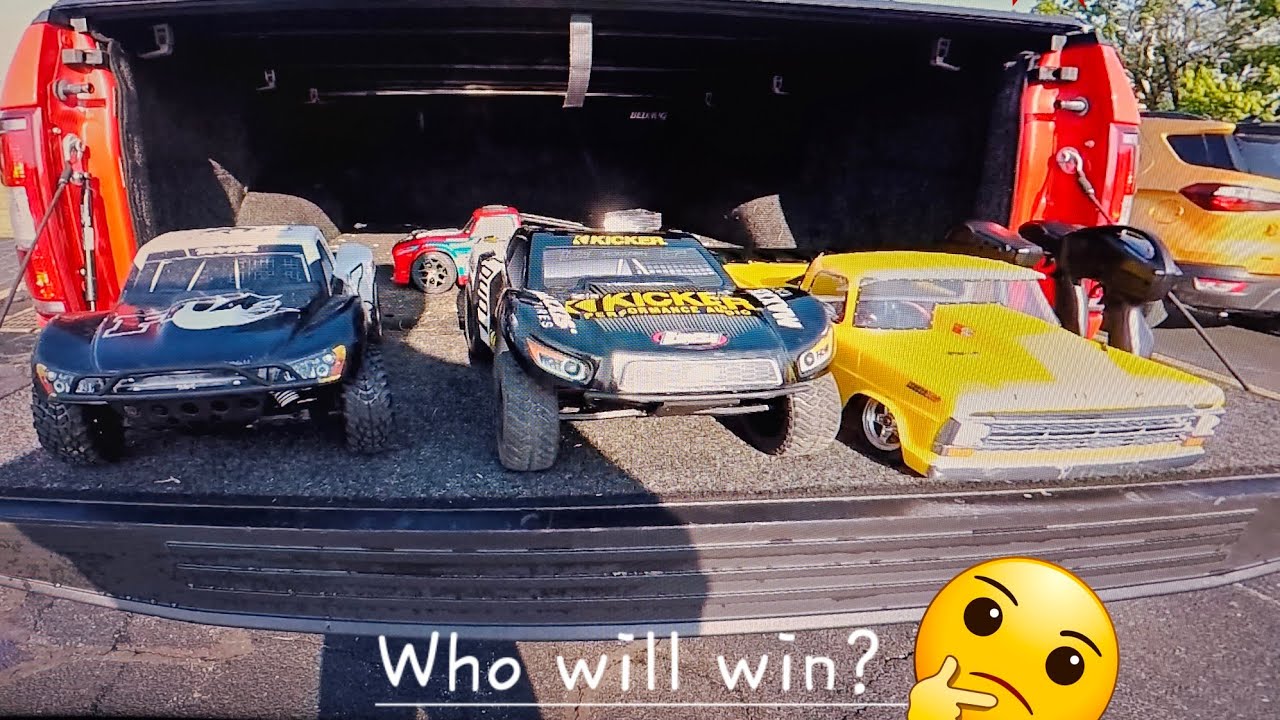 Drag Racing who will win ? 1/10 '68 Ford F100 losi 1/8 INFRACTION 1/10 ...