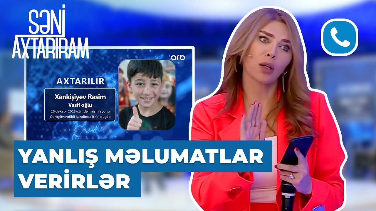 Səni Axtarıram | Canlı efirə gələn ŞOK zəng | Rasimi öldürüblər - YouTube