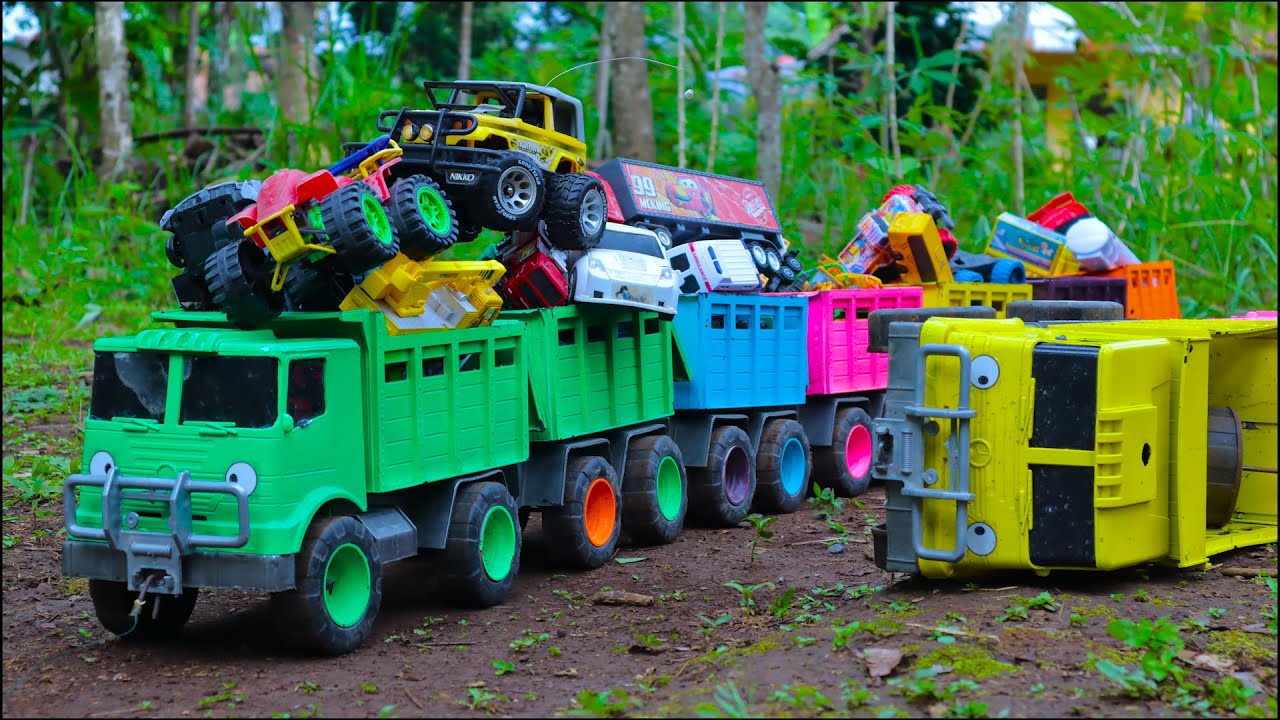 Mobil Truk Tronton Panjang Penuh Mobil Mobilan, Excavator, Truk Tangki ...