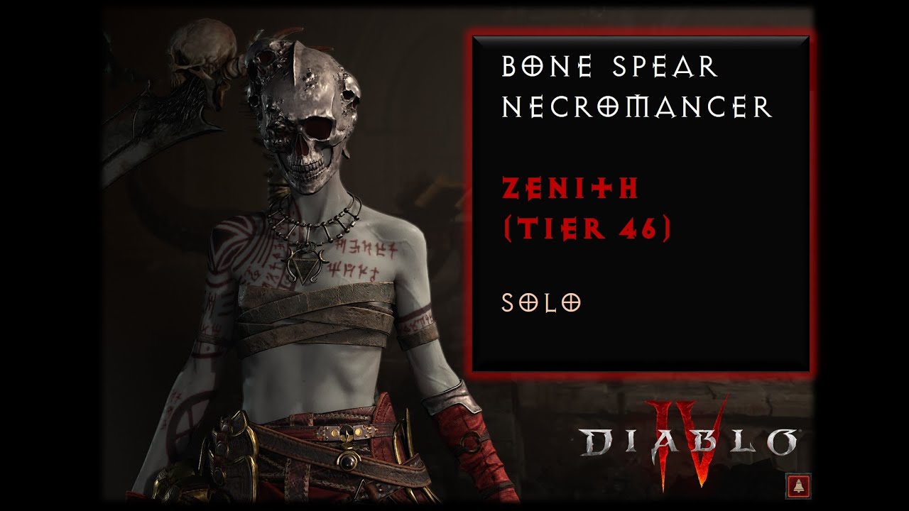 Bone Spear Necromancer | Zenith (Tier 46) | Solo | Diablo 4 - YouTube