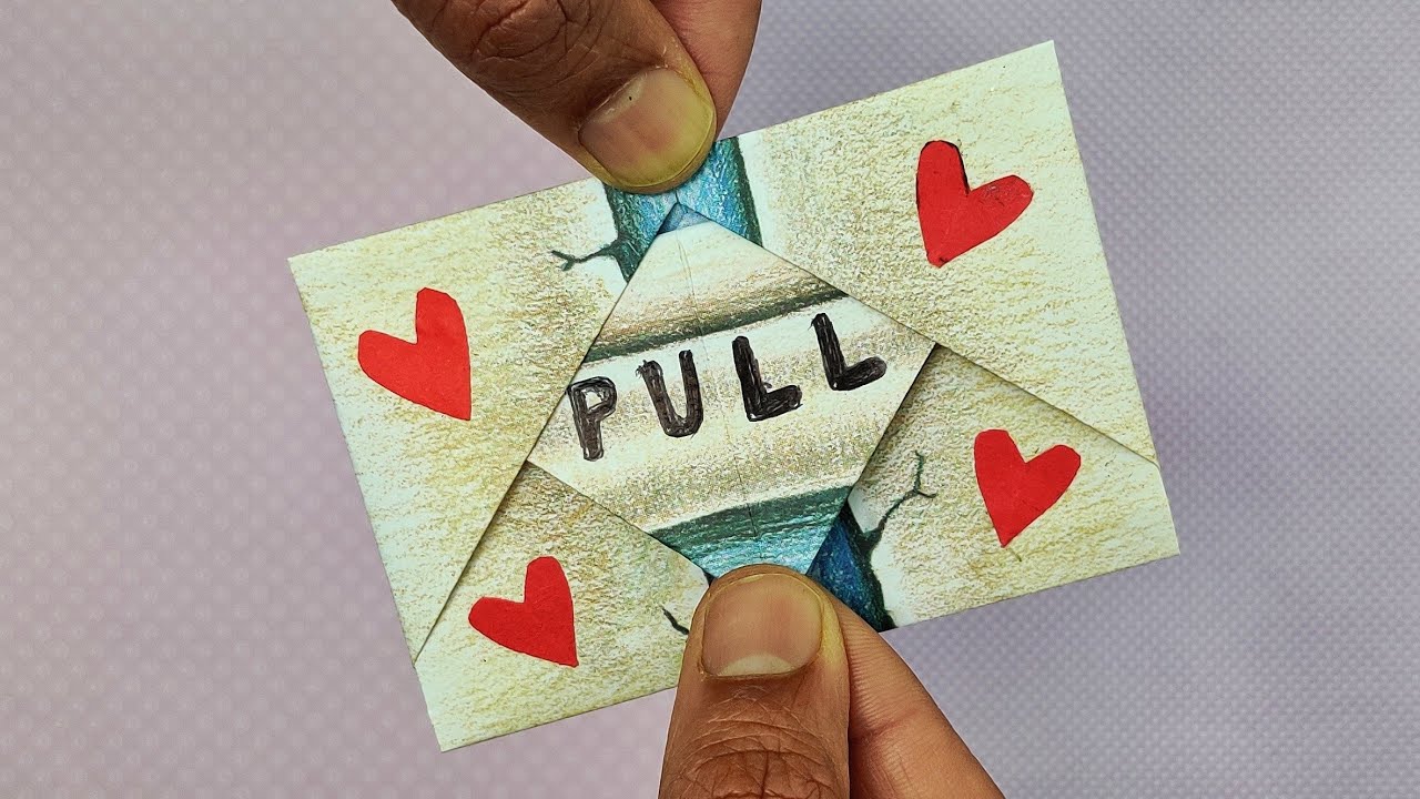 Origami PULL TAB Envelope - 1037 - YouTube