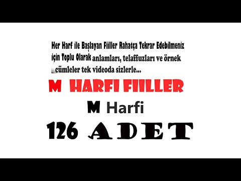 İngilizce Fiiller M Harfi 126 Adet Kelime, Anlamı, Telaffuzu ve Örnek Cümlelerle Tek Video|#eğitim