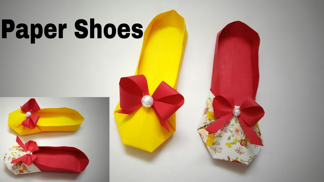 How To Make Origami Paper Shoes | Beautiful Paper Shoes Making Tutorial ...
