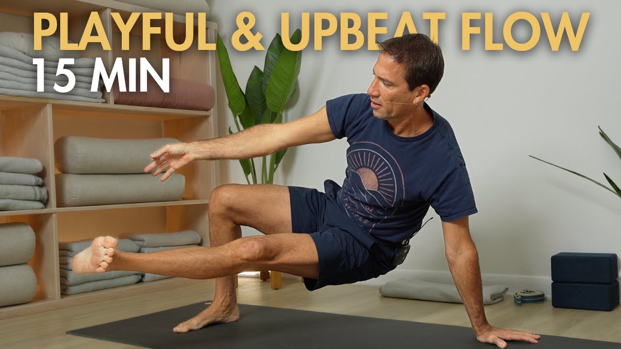 15-Min Upbeat & Playful Vinyasa Flow | Deep Stretch & Twists - YouTube