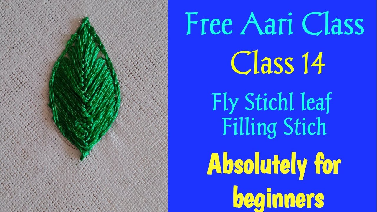 Class 14/Fly stich leaf filling stich in aari/basic and advance level stiches in tamil/#buymote ...
