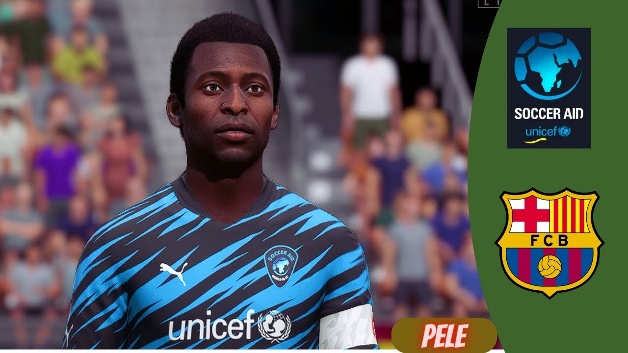 SOCCER AID vs BARCELONA ft- PELE, MARADONA, ZIDANE, CAFU, CARLOS | FIFA ...