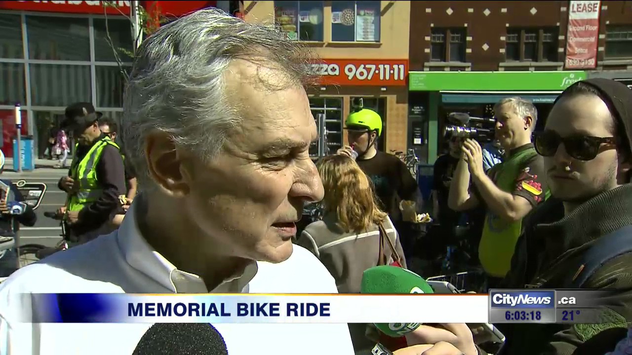 Hundreds take part in memorial ride for boy killed while cycling - YouTube