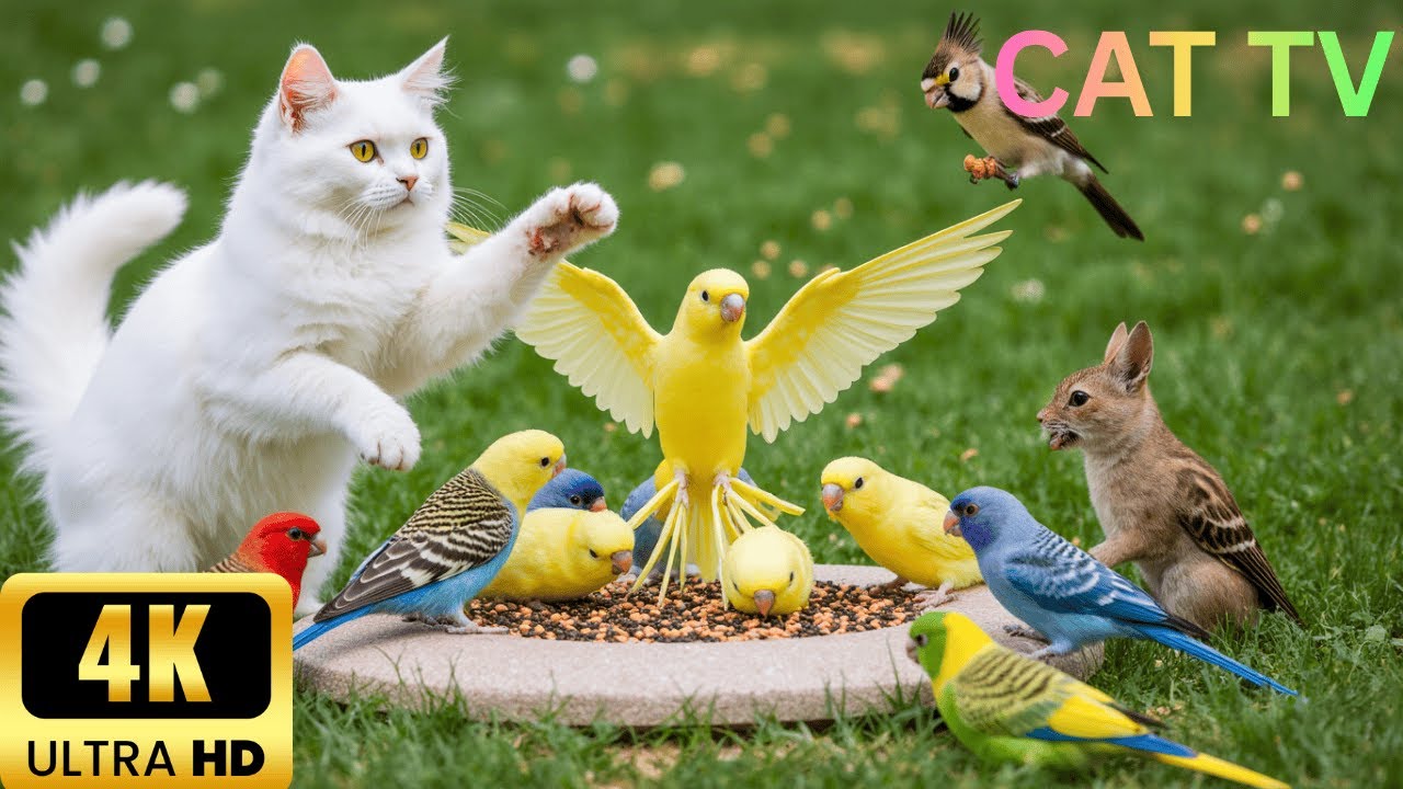 Cat TV for Cats to Watch 😺 Cute Forest Friends – Birds and Squirrels in ...
