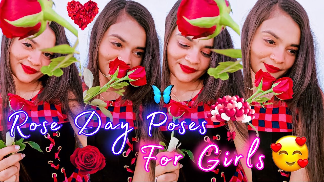 Rose Day Poses For Girls ️ | Valentine's Day Poses 😚💗 | Pose with Rose🌹 ...